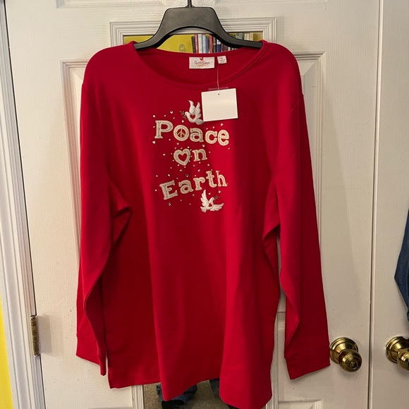 Quacker Factory | Tops | Nwt Quacker Factory Xl Christmas Top | Poshmark